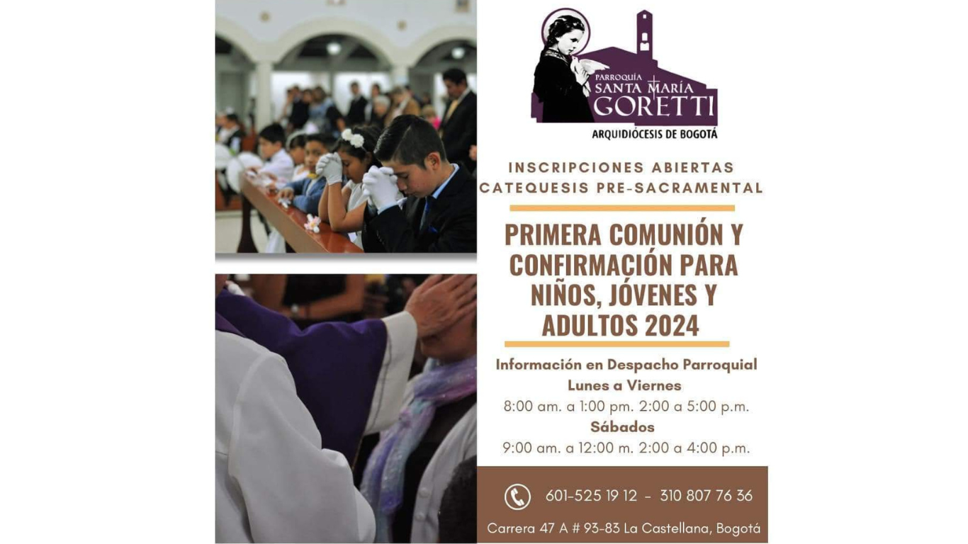 Inicio Catequesis Pre-Sacramental Primera Comunión y Confirmación | Arquidiócesis de Bogotá